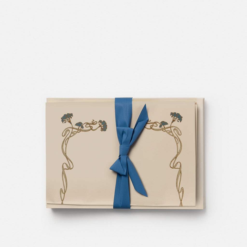 Stationery paper - Blue flower frame – IlPapiro